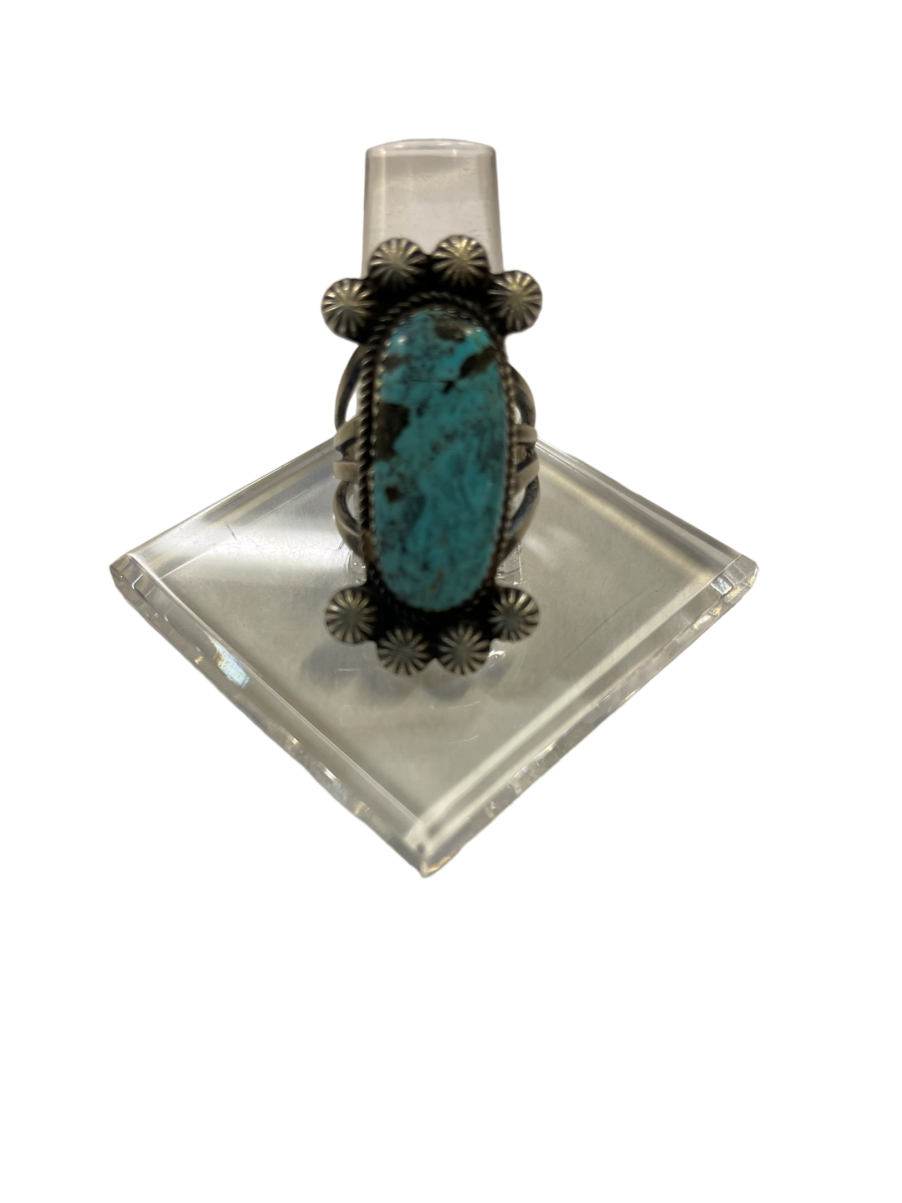 Large Turquoise Stone Ring– Adobe Western Art Gallery