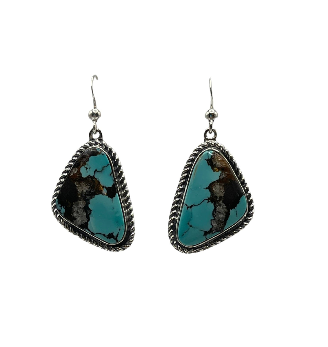 Triangle Crescent Valley Turquoise Wire Earrings, 3/4" x 1/2" Wire ...