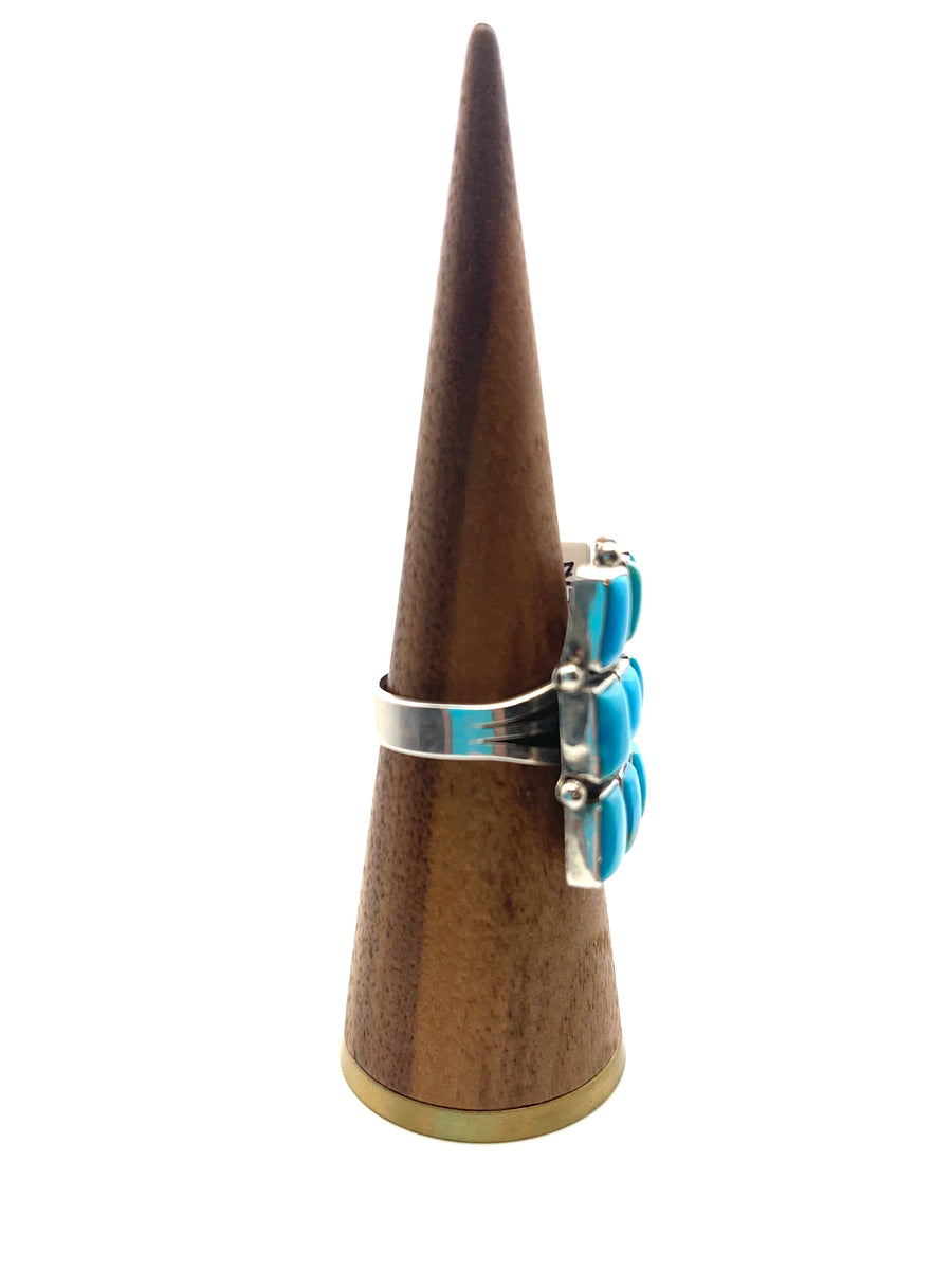 9-stone Rectangular Ring, Size 11– Adobe Western Art Gallery