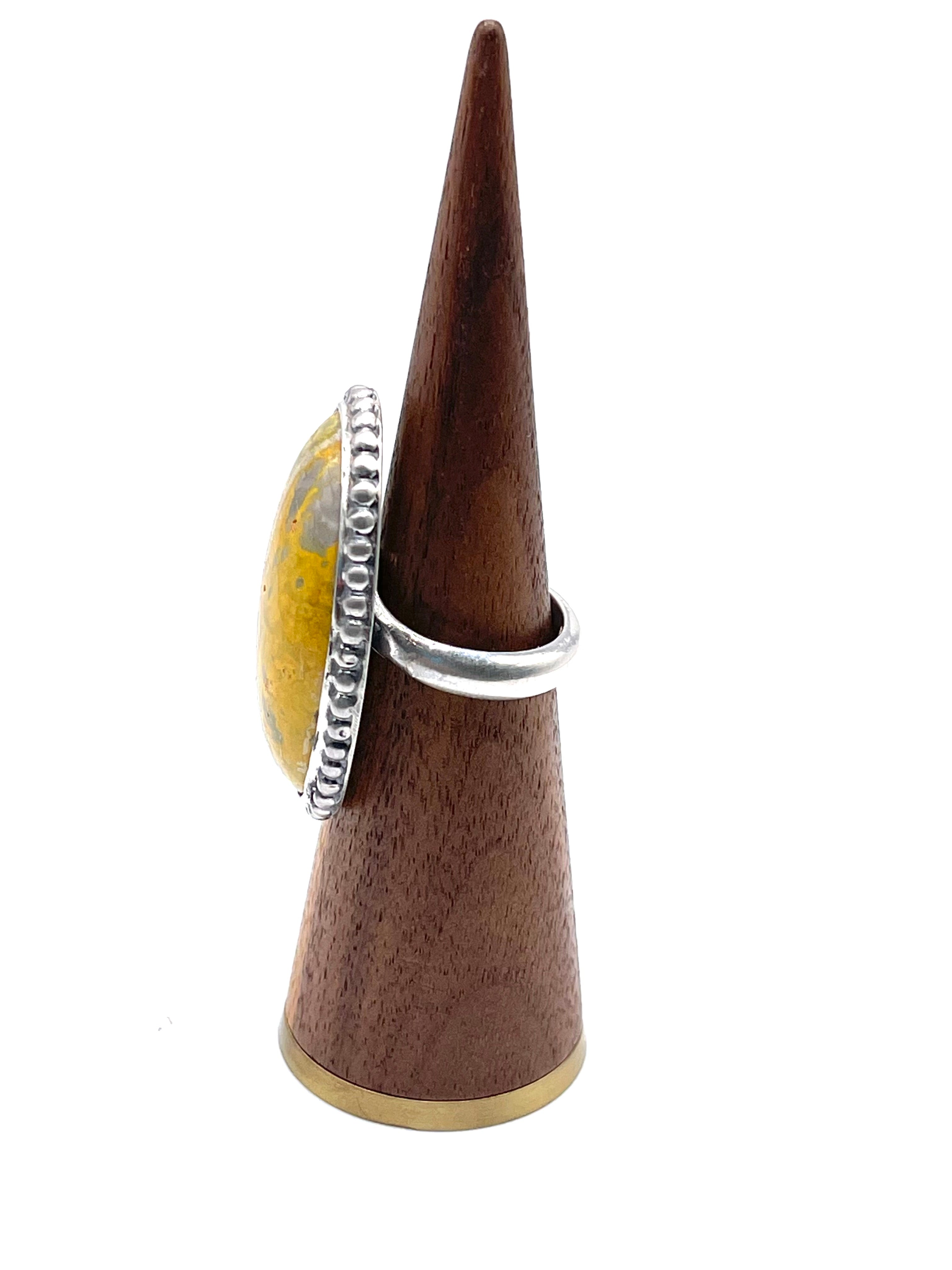 Oval Bumble bee Jasper Adjustable Ring– Adobe Western Art Gallery