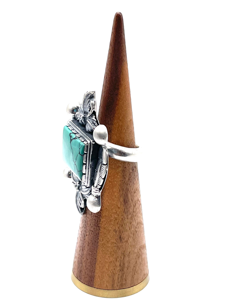 Montezuma Turquoise Adjustable Ring– Adobe Western Art Gallery