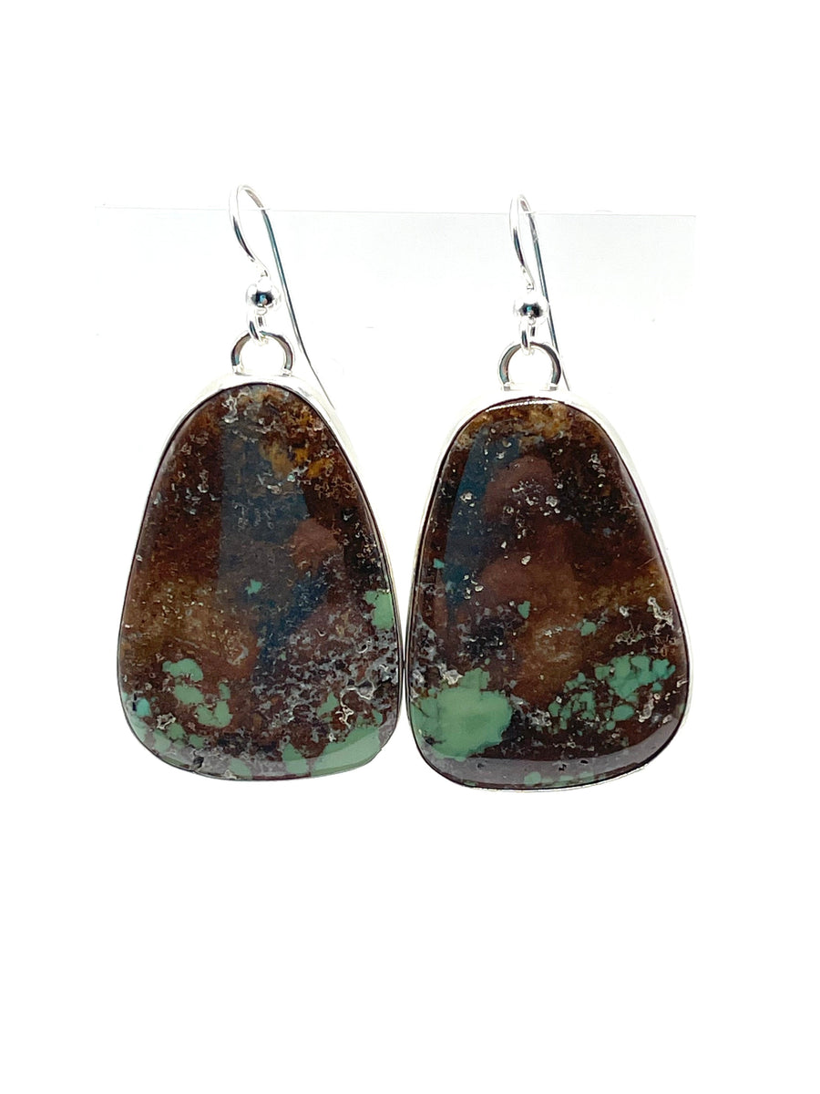 Hachita Turquoise Stone Earrings with French Wire– Adobe Western Art ...